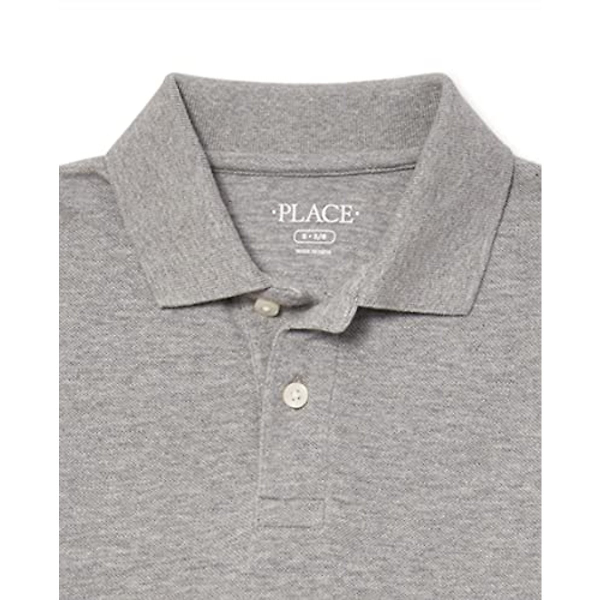 The Children's Place boys Short Sleeve Pique School Uniform Polo Shirt, Smoke, Large US