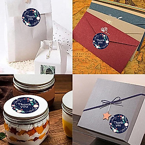 Hohamn Luminous Thank You Stickers Roll - 1.5 Inch 500PCS Glow in Dark Thank You Stickers for Bubble Mailers Packaging Wedding Baby Shower Birthday