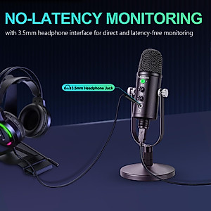 Mercase USB Microphone, Condenser Microphone for Phone, Mac,Computer,PS4 and PS5, with Quick Mute,Plug & Play,Cardioid Pickup,Volume Control for Podcast, Recording, Sing, ASMR