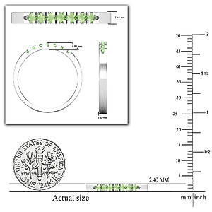 Dazzlingrock Collection Round Peridot Stackable Anniversary Engagement Wedding Band for her (Color Green, Clarity Moderately Included), 10K White Gold, Size 6.5