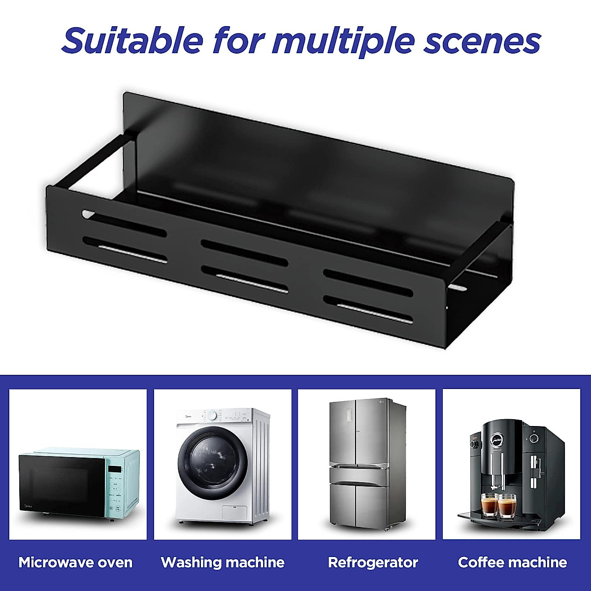 Carwiner 3 Pack Magnetic Spice Rack for Refrigerator with Paper Towel Holder, Magnetic Refrigerator Organizer, Strong Magnetic Fridge Shelf, Rustproof Side Fridge Storage Rack for Kitchen