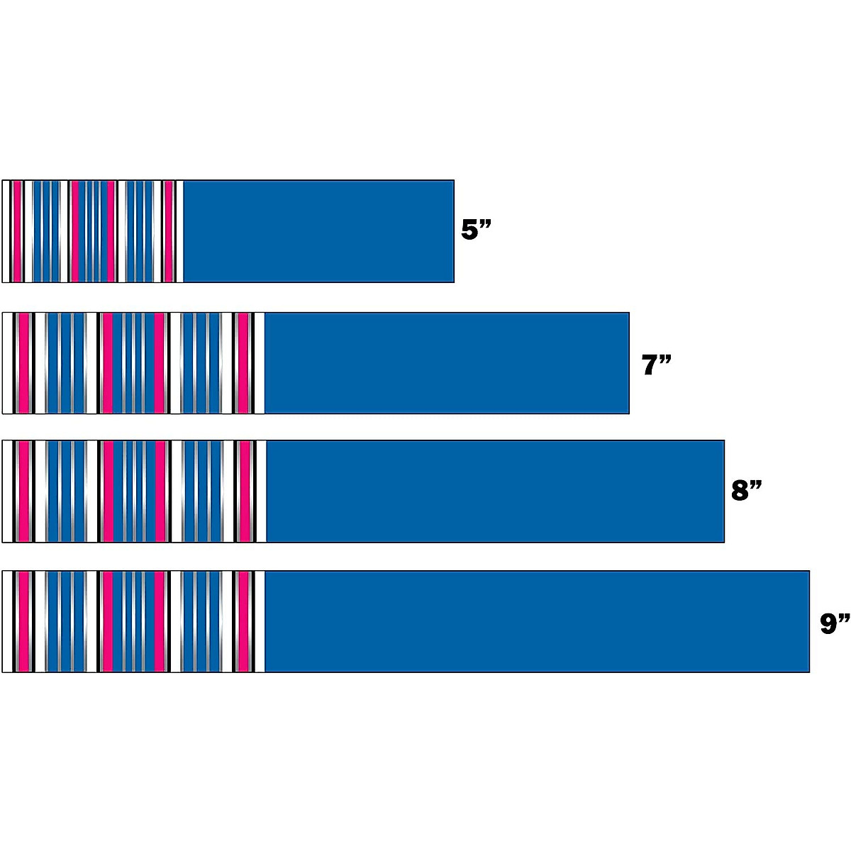 White Water Archery Non-Laminated Blue Background Pink Stripe Traditional 18 Crest Arrow Wraps 15 pk Choose Length Width (9, 1)