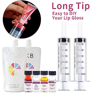 10 Pack 60ml Syringe, Large Plastic Syringes for Lipgloss, Catheter Tip Syringe Individual Sealed, with Measurement & Tip Cover, for Dispensing, Watering, Refilling, Feed, Oil Glue Applicator