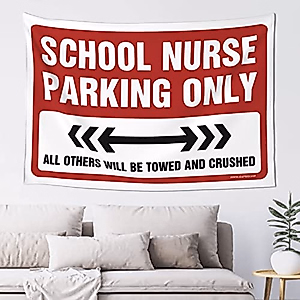 Bedroom Door Decorations School Nurse Parking Only Tapestry Space Decorations Beer Decorations for Man Cave (Size : 75X100CM)