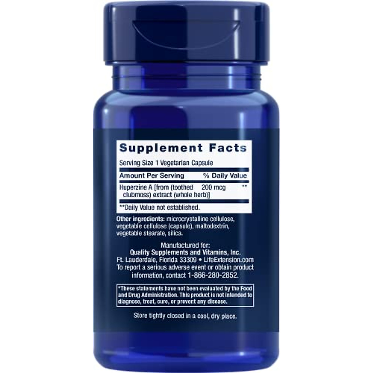 Life Extension Huperzine A 200 mcg – Promotes Memory Health – Gluten-Free – Non-GMO – Vegetarian – 60 Vegetarian Capsules