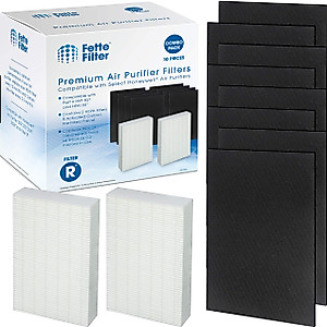 Fette Filter - HPA100 Premium True HEPA H13 Replacement Filter R Compatible with Honeywell Air Purifier HPA 090 094 100 104 105 HA106 HPA3100 HPA5100 HPA5150 Part# HRF-ARVP100 Filter R PreFilter A