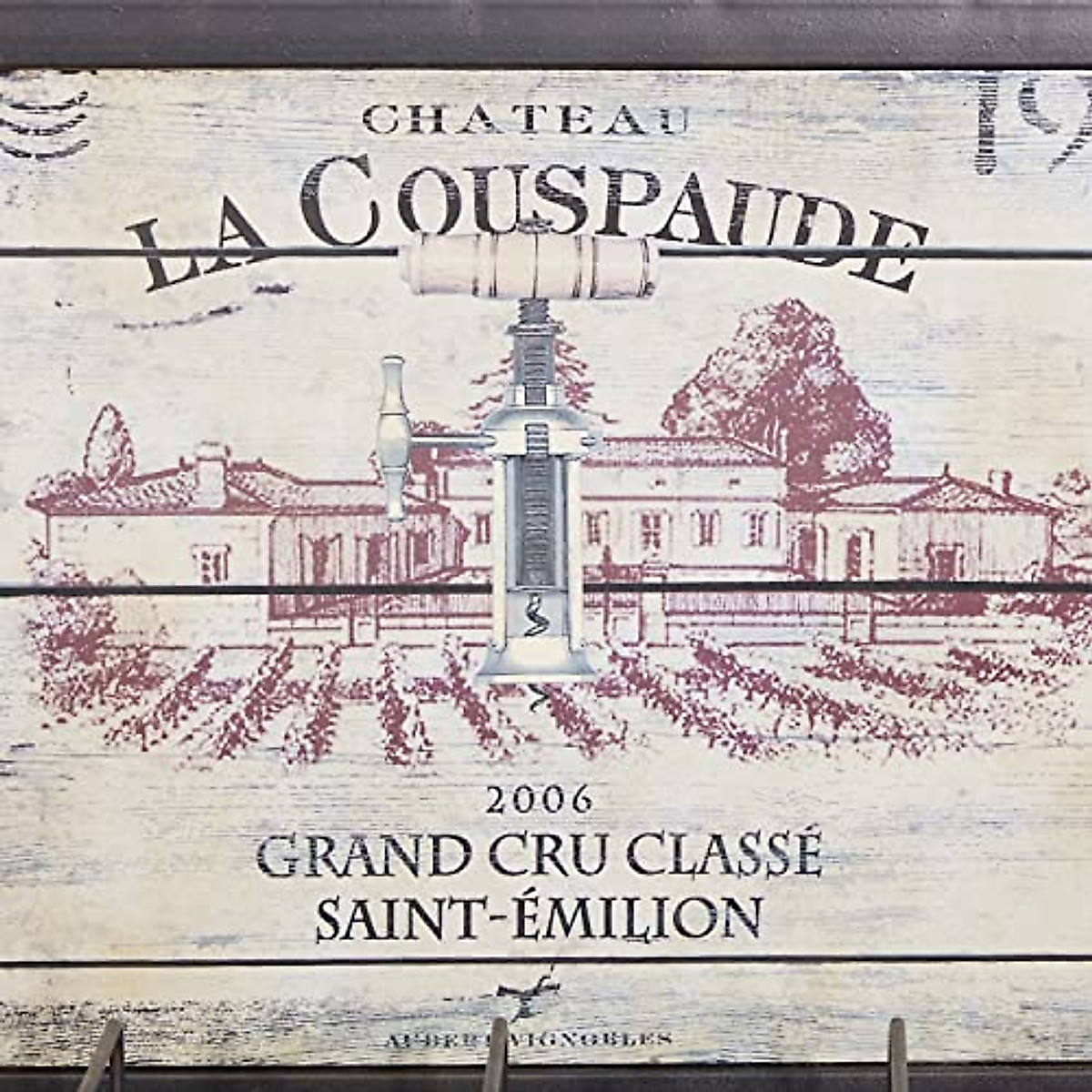 Deco 79 Vintage Metal Wall Wine Rack, 25"W x 14"H, Black