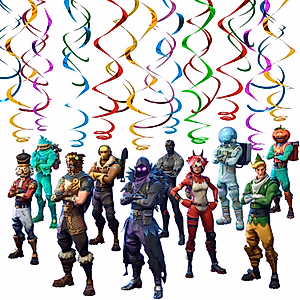 10PC Video Game Party Vortex Decoration Hanging Vortex Ceiling Decoration Video Game Theme Birthday Party Supplies