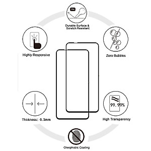 EasyLifeGo for Huawei Nova 5T / HONOR 20 Case with Screen Protector Tempered Glass [2 pieces], Hybrid Heavy Duty Armor Dual Layer Anti-Scratch Case Cover, Black