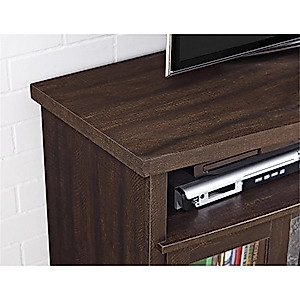 Ameriwood Home Barrow Creek Fireplace Console with Glass Doors for TVs up to 60", Espresso