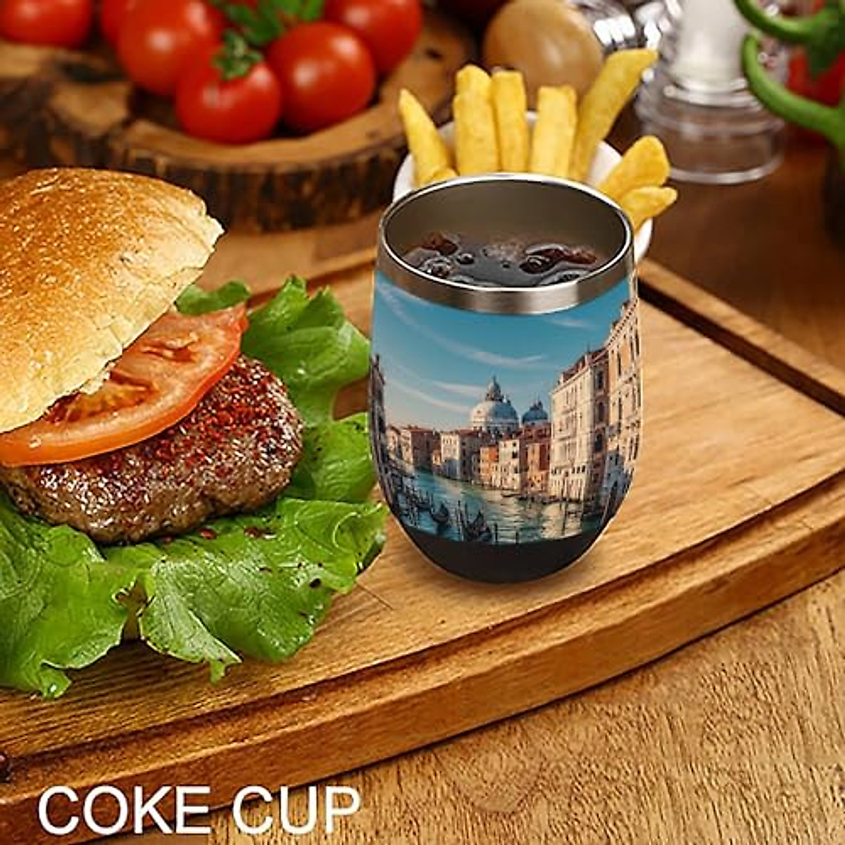 OPTKSNCU 304 Stainless Steel Insulated Cup with Lid, Venice View Print Durable, And Easy to Clean – Ideal for Home, Office, And Gift Giving