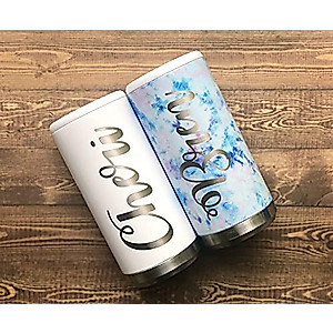 Maars® Personalized Slim Can Cooler Stainless Steel - Skinny Can Cooler Laser Engraved - Stainless Steel 12oz Sleeve, Double Wall Vacuum Insulated Drink Holder for Slim Beer & Hard Seltzer