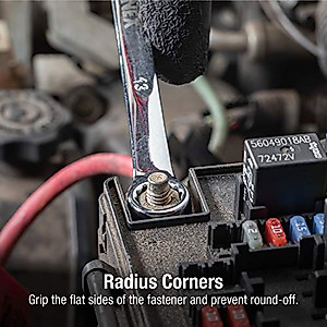 Sunex Tools 9917MA Metric V-Groove Combination Wrench Set, 8mm - 19mm, Fully Polished, 12-Piece (Includes Roll-Case)