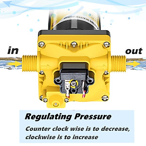 YOMILINK Fully Self-priming Water Pump, 110V 5.5 GPM 70 PSI, Automatic On-Demand Diaphragm Pump, for Kitchen, Bathroom RV, Marine Yacht, Lawn Garden, House, Fish Tanks, Small Fountains, Rain Barrels