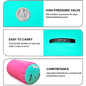 VOFiTNY All Purpose Gymnastics Mat 10ft Sturdy Inflatable Tumble Track with Air Roller for Home/Gym
