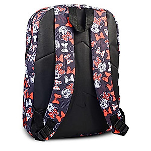 Walt Disney Studio Minnie Mouse School Backpack For Girls 3 Pc Bundle With 16 inch Minnie Mouse Print All-Over School Travel Bag, Minnie Stickers, And More Minnie Mouse School Supplies