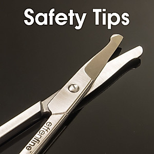 Effenfine Hair Scissors for Trimming - Safely Trim Nose Ears Eyebrows Mustaches and Beards, German Stainless Steel Scissors with Safety Tips
