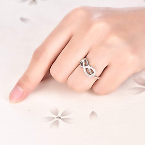 STARCHENIE Infinity Ring for Women 925 Sterling Silver Promise Band Ring Size 7