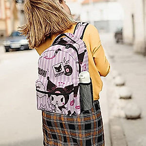Zqiyhre Kawaii Ku-romi Backpack DIY Anime Small Laptop Backpack Travel Backpack for Teen