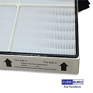 PUREBURG Replacement True HEPA Filter set Compatible with Whirlpool Whispure 1183054K 8171434K Fits AP450 AP510 AP51030K AP51030KB AP45030K WP500 WP1000,H13 High-efficiency Activated carbon Air Clean