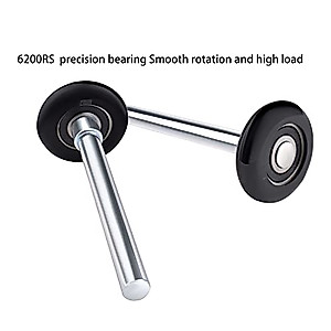 EWONICE 10 Pack Nylon Garage Door Roller, 4" Stems / 2" Inch Ultra-Quiet Rollers, 6200RS Double Seals Precision Bearings, Durable and High Load (Black)