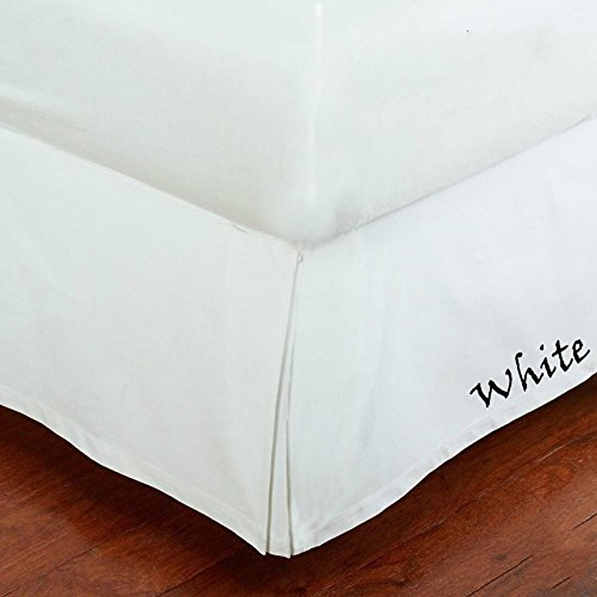 RUMICAFeb Pleated Bed Skirt - 10 Inch Drop Easy to Put On, Wrinkle Free Bedskirt Dust Ruffles, Bed Frame Cover for King, White