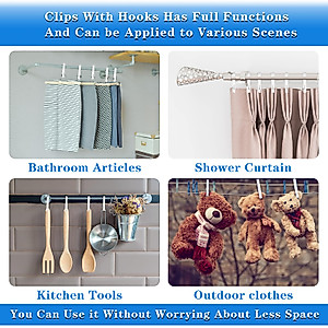 4PCS Laundry Hooks Clip Plastic Clothes Hangers Pins, Clothes Pins Swivel Hanging Hooks Super Strong Hanger Clips Laundry Hooks Clip for Bathroom Wardrobe Kitchen Travel