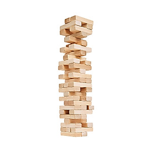 Pennsylvania Woodworks Maple Tumble Tower Game - Heavy Duty Timber Tower Wooden Block Set - Stackable Hardwood Blocks - Tabletop & Outdoor Family Games - Maple Hardwood