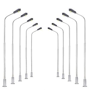 20Pcs Model Railway Train Model Street Lights LED Dual Lampposts HO OO Scale LEDs Dual Heads Gauge Model Street Light Layout