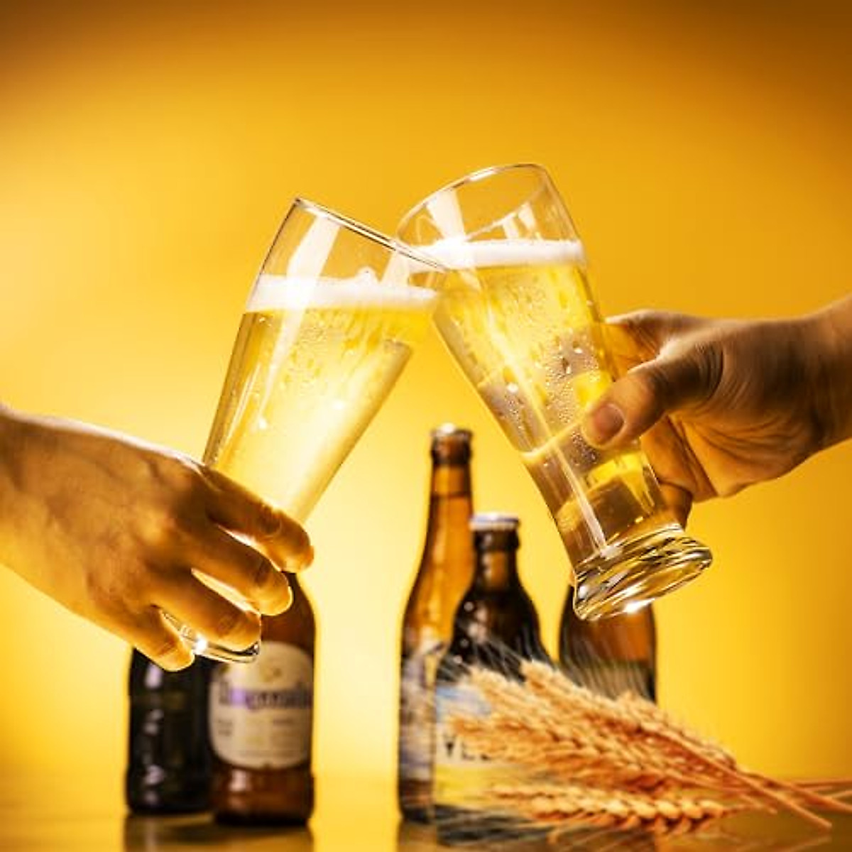 PARACITY Beer Glasses 16 oz, Pint Glasses Set of 2, Pilsner Beer Glasses, Wheat Beer Glasses, Glasses Drinking Set, Glassware Gift for Men