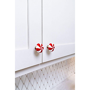 Knobēz: Red Peppermint Decorative Knob Covers Package of 12 (Red)