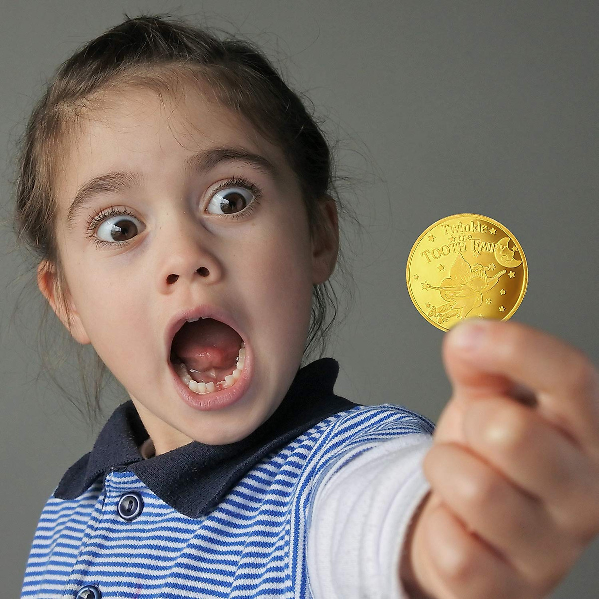Tooth Fairy Coins Reward Commemorative Coin Collection Experience Gift for Lost Teeth Kids Party Decorations Supplies (20 Pcs)