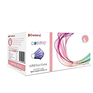 Cranberry USA C2700CB Cosmo Earloop Face Mask, Disposable, Blue (Pack of 50)