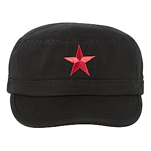 New Army Cadet Adjustable Hat w/Red Star - Black