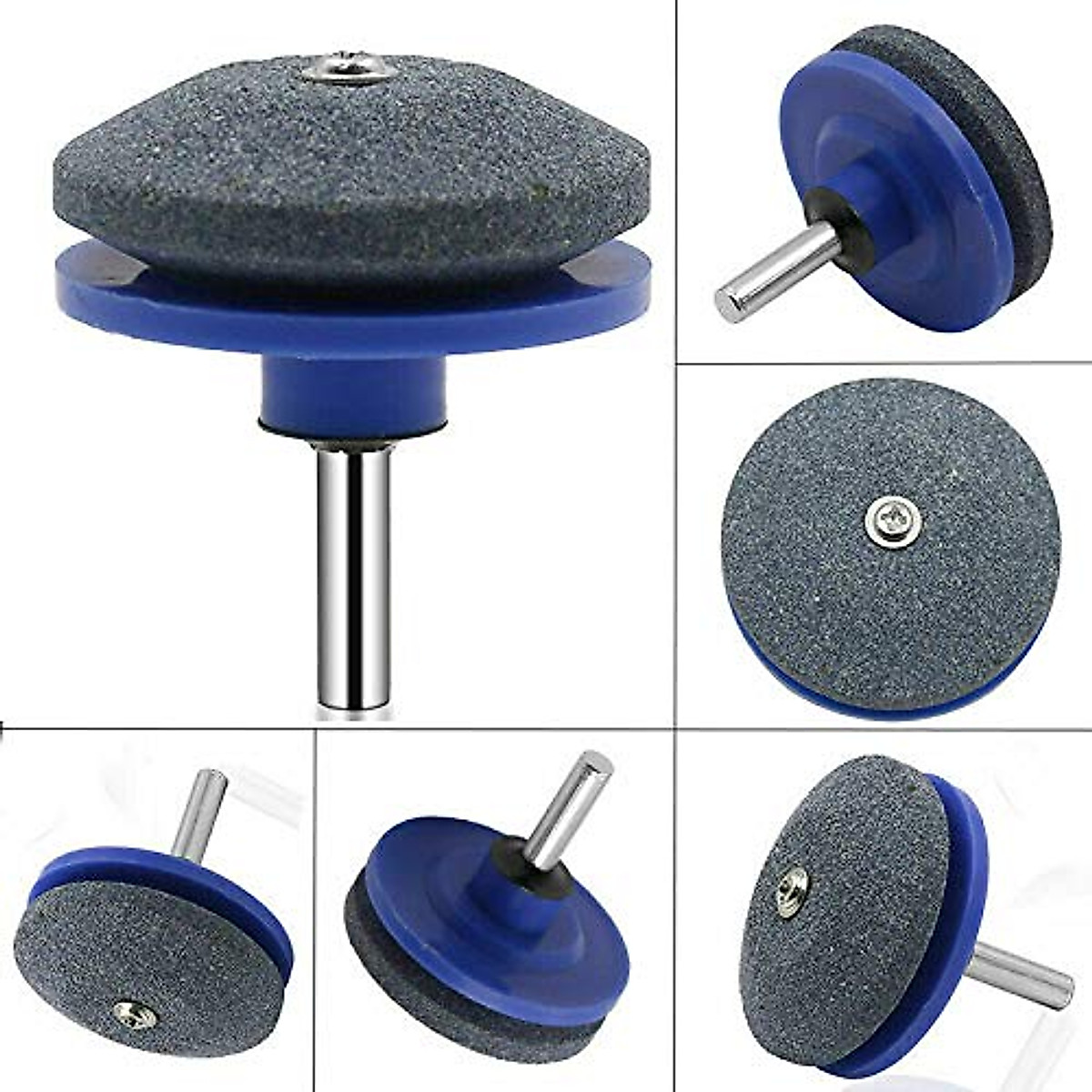 BE-TOOL Blade Sharpener,4PCS Garden Tool Sharpener Faster Universal Grinding Rotary For Any Power Drill Hand Drill（Cyan）