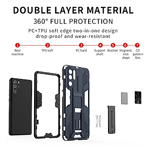 Asuwish Phone Case for Huawei P30 Pro with Tempered Glass Screen Protector Cover and Slim Stand Hybrid Rugged Magnetic Back Film Cell Mobile Accessories Hawaii P30Pro P 30 Pro30 Women Men Blue