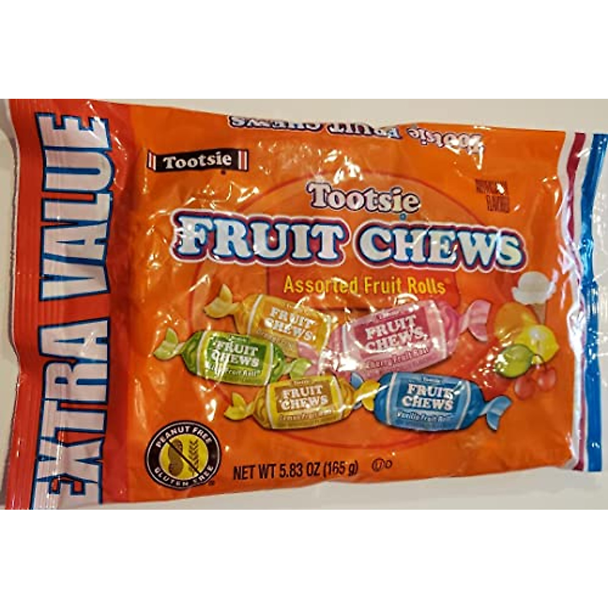 Tootsie Fruit Chews Extra Value Bag - Assorted Bag of Flavorful Fruit Rolls - 5.83oz (1 Bag)