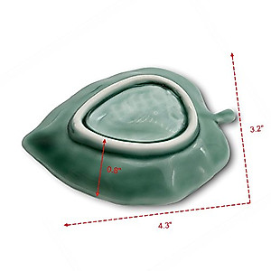 HOME SMILE Leaf Trinket Dish Decorative Ring Dish Holder for Jewelry Engagament Wedding Birthday Gifts