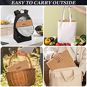 UTCG Bamboo Charcuterie Board Set - Large Folding Cheese Board with Knife Set - Unique White Elephant Gift, House Warming Gift, Wedding Gift - 22.8 x 11.4 Inches