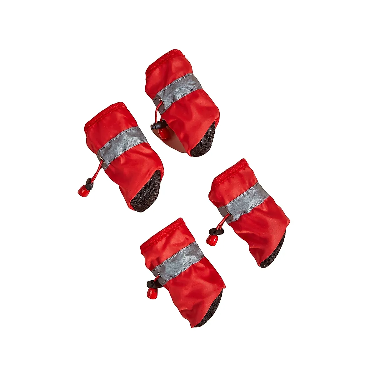 QWINEE 4pcs Dog Boots Dog Shoes Small Dog Puppy Shoes for Hot Pavement Summer Winter Outdoor Paw Protectors with Anti-Slip Sole Red M