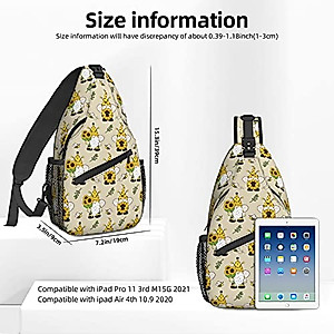 Famame Gnomes Bees And Sunflowers Sling Backpack Chest Bag Crossbody Shoulder Bag Gym Cycling Travel Hiking Daypack For Men Women