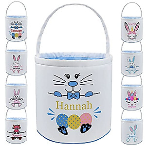 Personalized Easter Basket Customized with Name Custom Canvas Buny/Cow/Unicorm Baskets Blanks Tote Gift