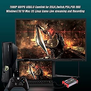 TreasLin Capture Card 4K 60FPS Game USB3.0 Capture, Video HDMI Cool Capture Card Live Streaming Share for PS5 PS4 Switch Wii U DSLR Xbox on OBS, Windows, Mac, Zero Latency HDMI Pass-through
