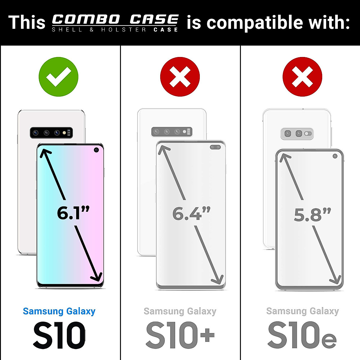 Aduro Cell Phone Holsters for Samsung Galaxy S10 Case Protector Includes Belt-Clip & Built-in Kickstand