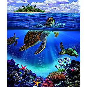 Signature Designs Licensed Throw Blanket with Sherpa Lining (Turtle)