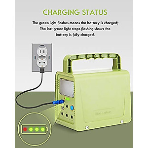 WAWUI Portable Solar Generator 84Wh, Portable Solar Power Station with Solar Panel & Flashlights, Rechargeable Power Bank, Camping Lights with Battery, USB DC Outlets, for Travel Hunting