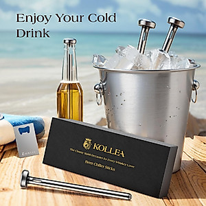Beer Gifts for Men Dad, Kollea 2 x Beer Chiller Sticks & Bottles Operer, Beverage Cooler, Funny Mens Birthday Gift Ideas for Brother Boyfriend, Christmas Stocking Stuffers, Beer Lover, Bar Accessories