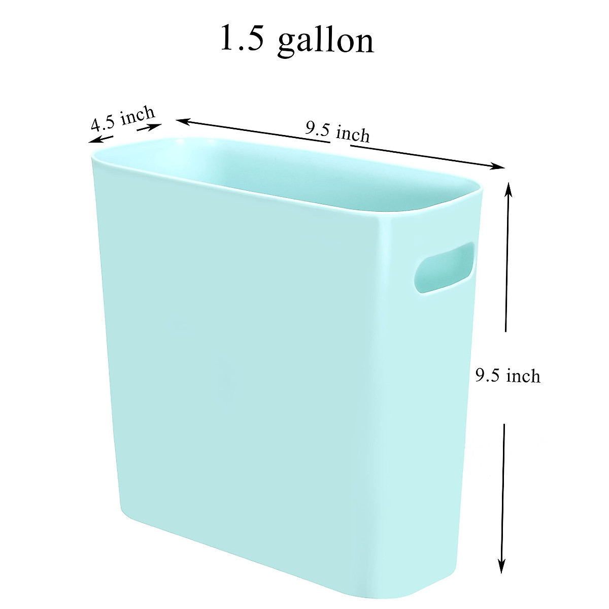 Youngever 1.5 Gallon Slim Trash Can, Plastic Garbage Container Bin, Small Trash Bin with Handles for Home Office, Living Room, Study Room, Kitchen, Bathroom (2 Pack Mint)