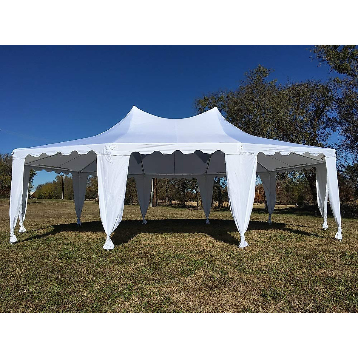 Delta 29'x21' Decagonal Party Tent Canopy, Wedding Tent Gazebo, Heavy Duty Outdoor Event Shelter, Water Resistant, White