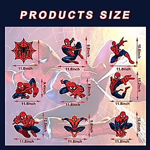 Spider Door Sign Banner , Hanging Flags for Outdoor Indoor Home Wall Decor, Superhero Themed Birthday Party Banner Party Decorations Supplies (10 Packs)